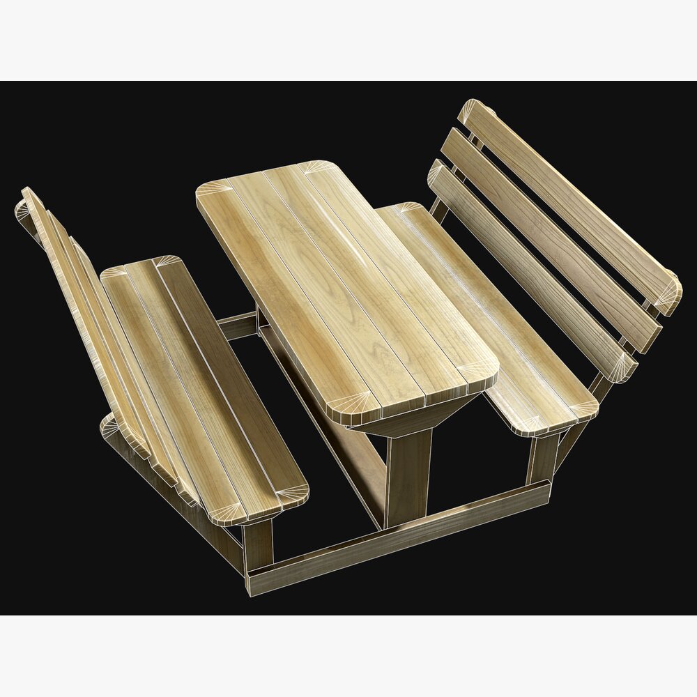 Picnic Bench 3 3D model - Download Table on 3DModels.org