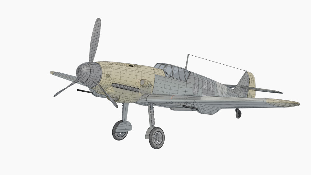 Messerschmitt Bf 109 Fighter Aircraft 3D模型 - 下载 战斗机 on 3DModels.org
