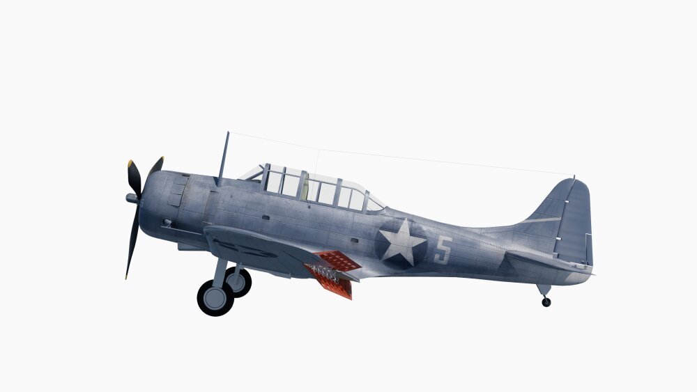 Douglas SBD Dauntless Dive Bomber 3D model - Download Bomber on ...
