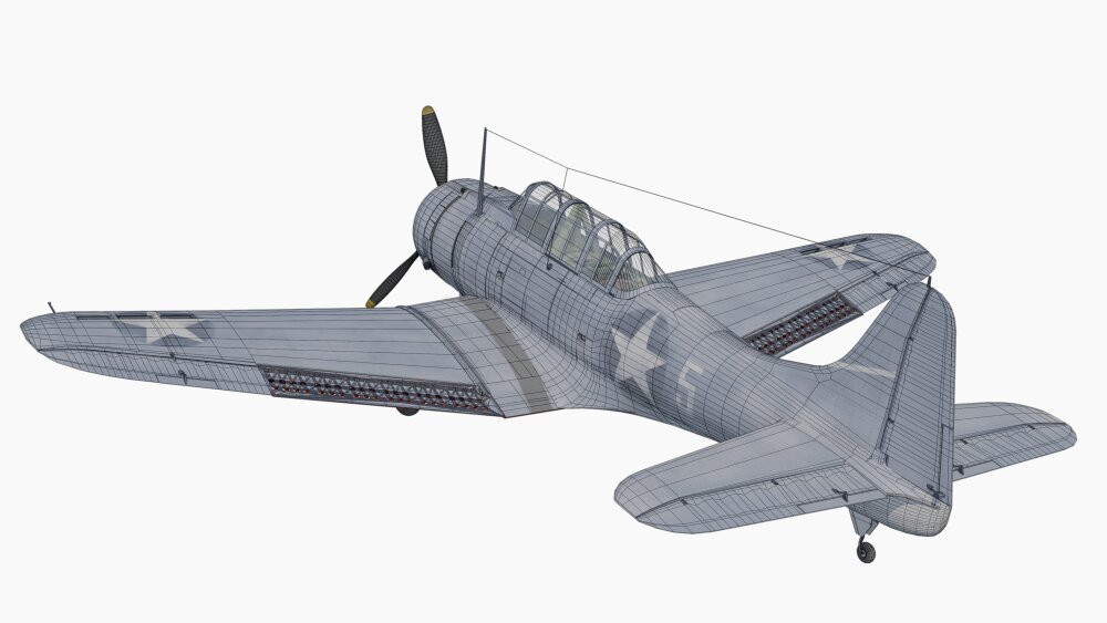 Douglas SBD Dauntless Dive Bomber 3D model - Download Bomber on ...