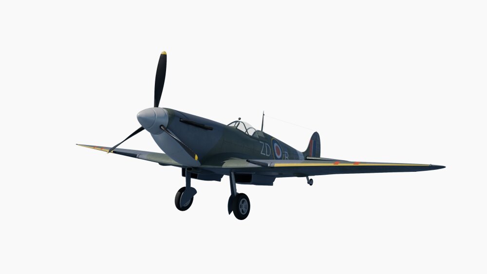 Spitfire LF MK IX 3D model - Download Fighter on 3DModels.org