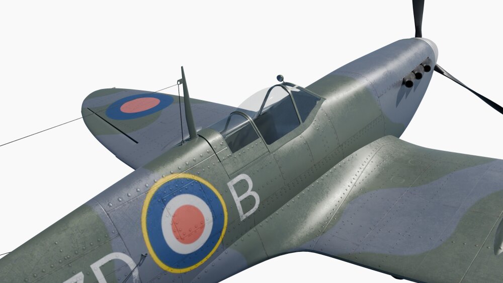 Spitfire LF MK IX 3D model - Download Fighter on 3DModels.org