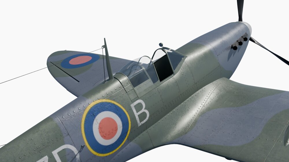 Spitfire LF MK IX 3D model - Download Fighter on 3DModels.org