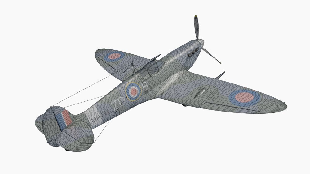 Spitfire LF MK IX 3D model - Download Fighter on 3DModels.org
