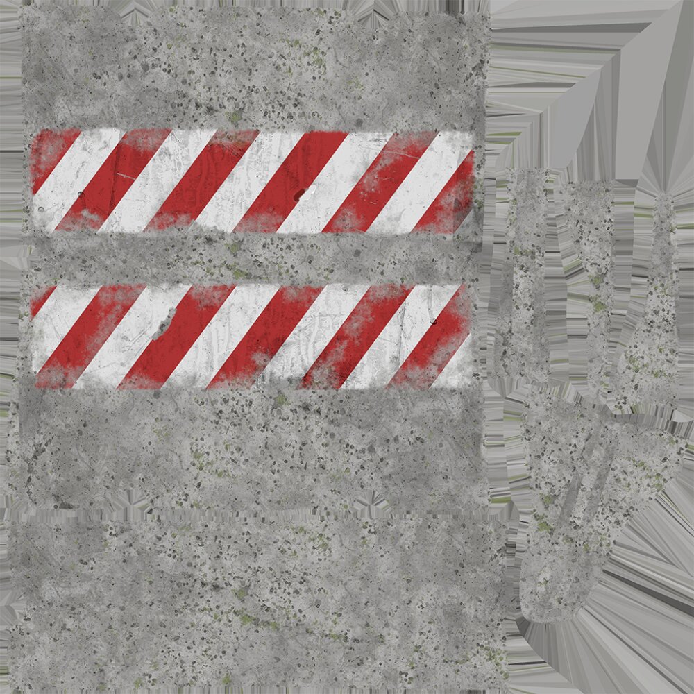 Concrete Barrier Blocking Road 3D model - Download Street elements on ...