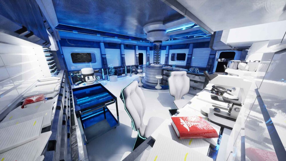 Futuristic Laboratory Environment – Modular Sci-fi Interior Level 3D ...