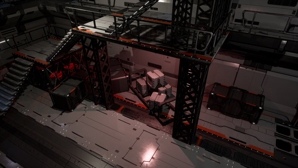 Modular Space Hangar 3D model - Download Sci Fi on 3DModels.org