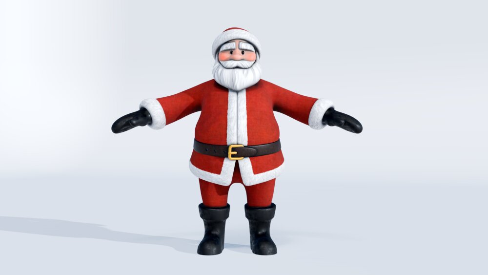 Santa Claus Stylized Rigged Character 3D model - Download Cartoon ...