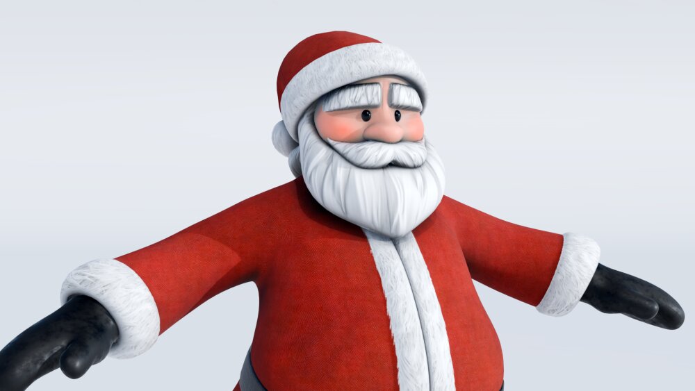 Santa Claus Stylized Rigged Character 3D model - Download Cartoon ...