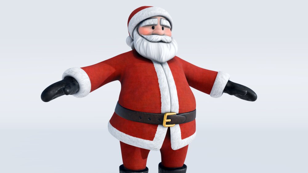 Santa Claus Stylized Rigged Character 3D model - Download Cartoon ...