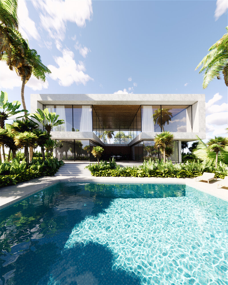 Modern Tropical Villa with Pool 3D model - Download Buildings on ...