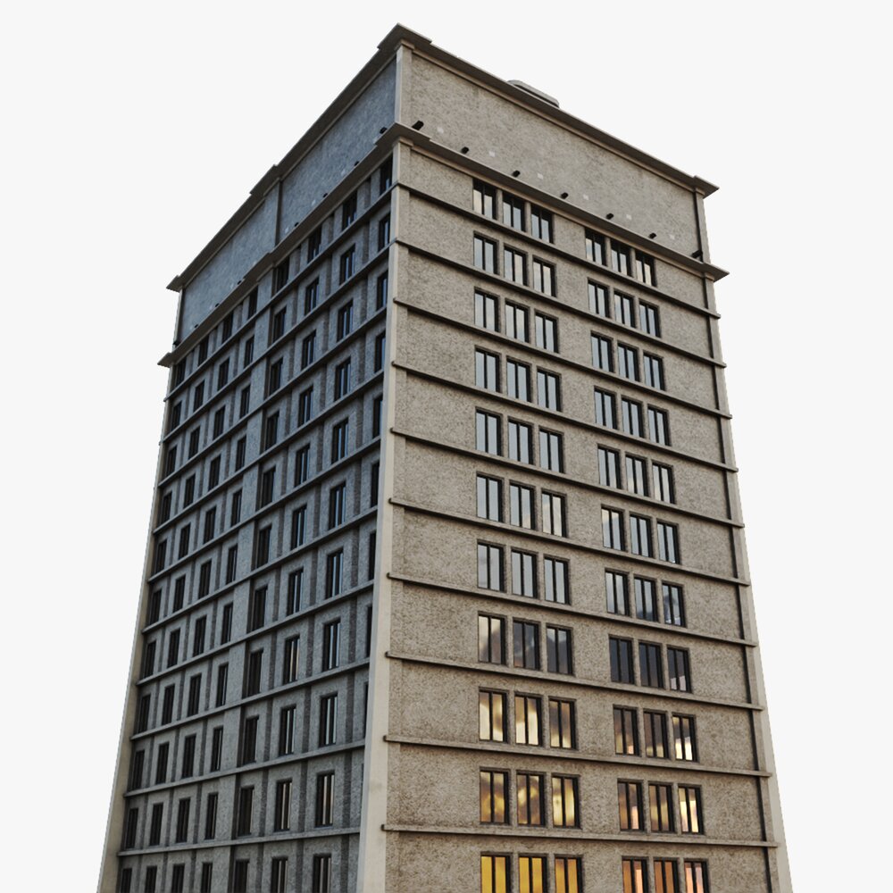 Urban High-Rise Grey Building 3D model - Download Buildings on 3DModels.org