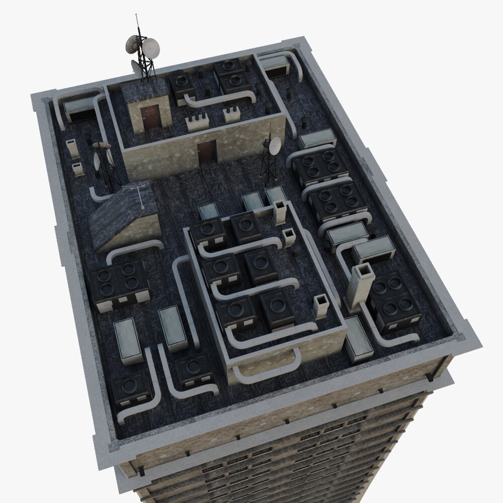 Urban High-Rise Grey Building 3D model - Download Buildings on 3DModels.org