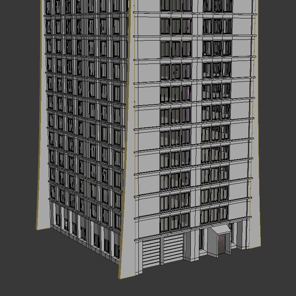 Urban High-Rise Grey Building 3D model - Download Buildings on 3DModels.org