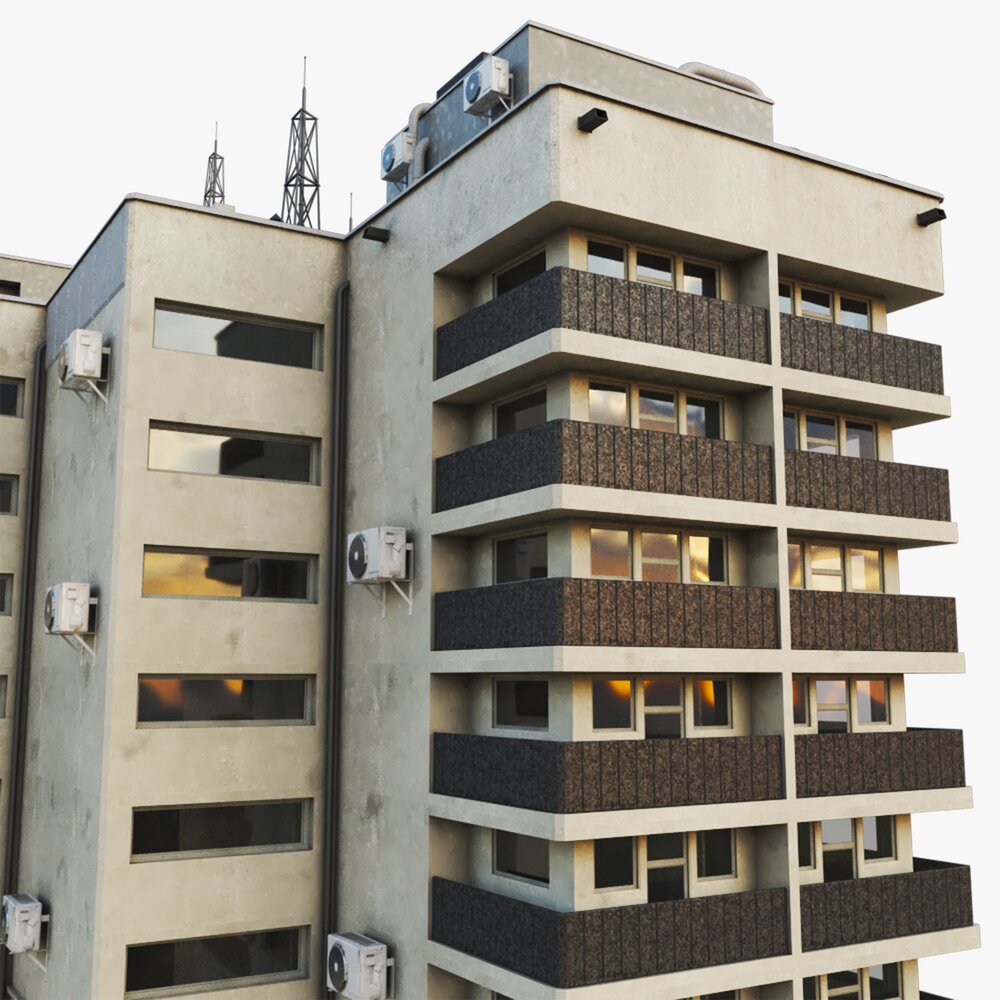 Modern Urban Six-storey Building 3D model - Download Buildings on ...