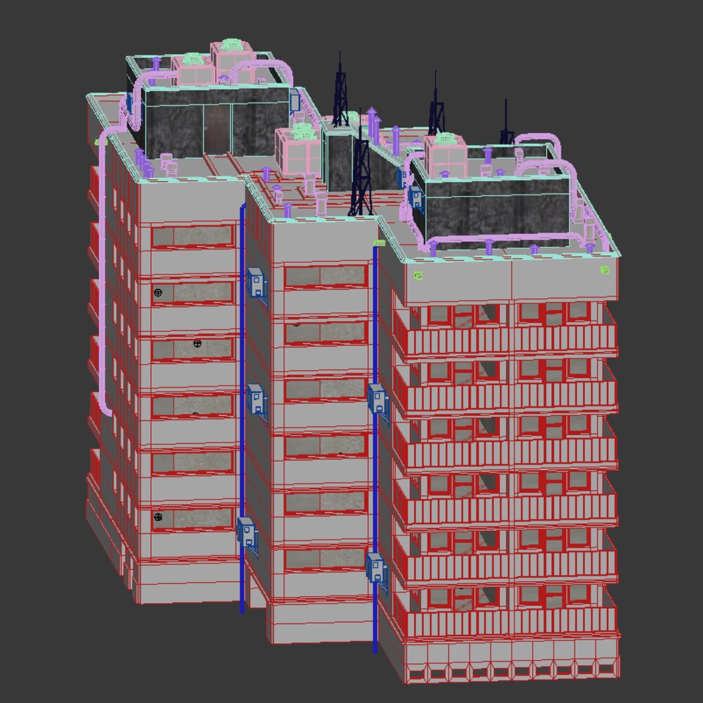 Modern Urban Six-storey Building 3D model - Download Buildings on ...