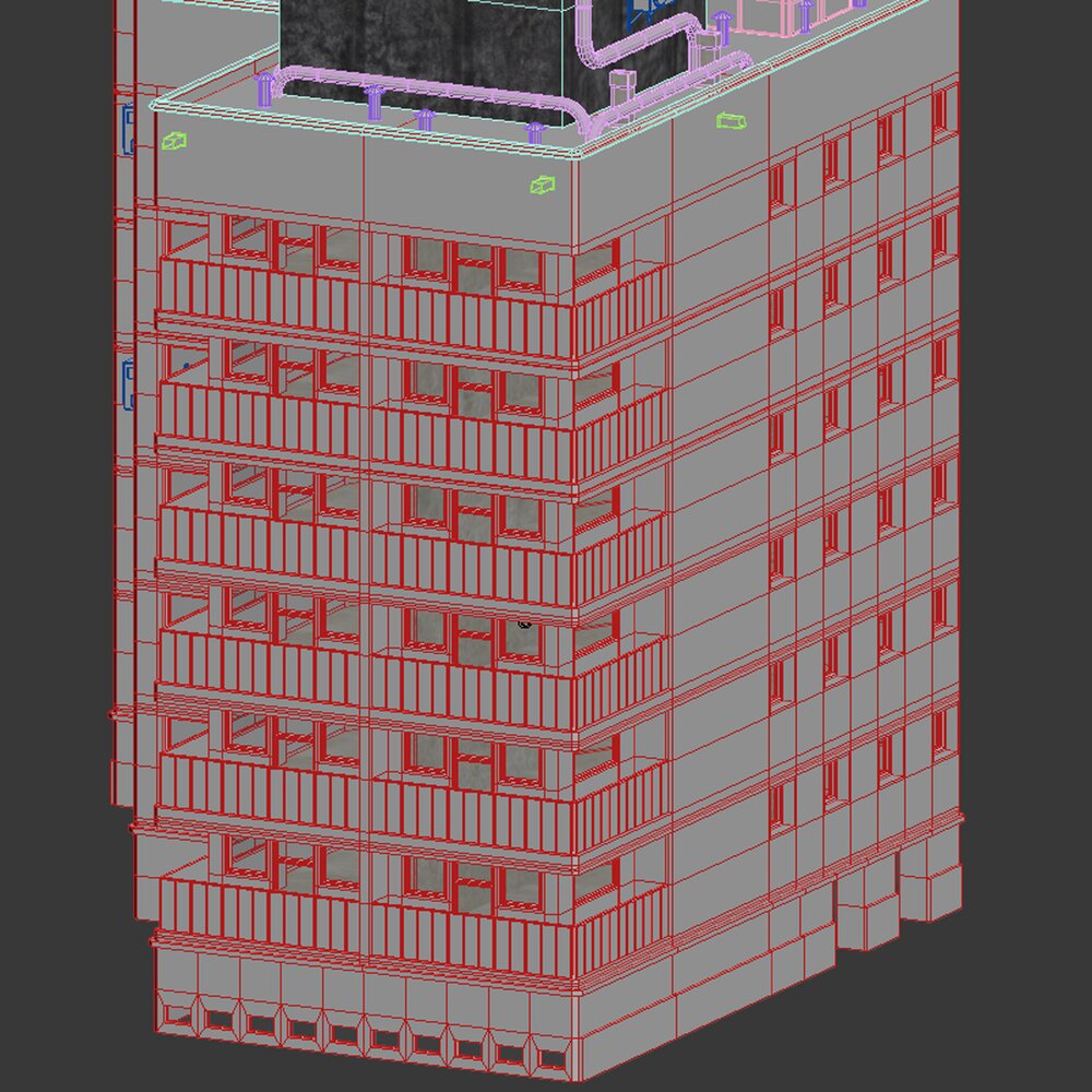 Modern Urban Six-storey Building 3D model - Download Buildings on ...