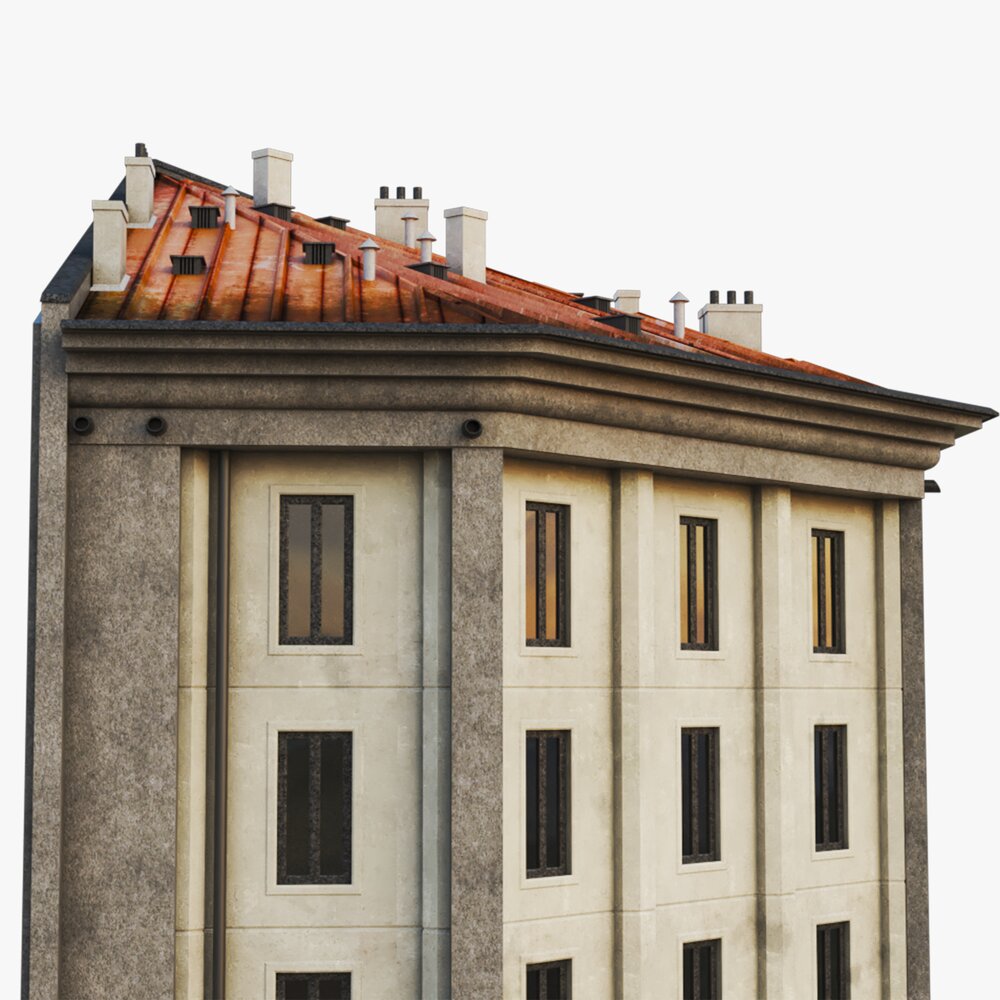 Octagonal Building Facade 3D 모델 - 다운로드 건축물 on 3DModels.org