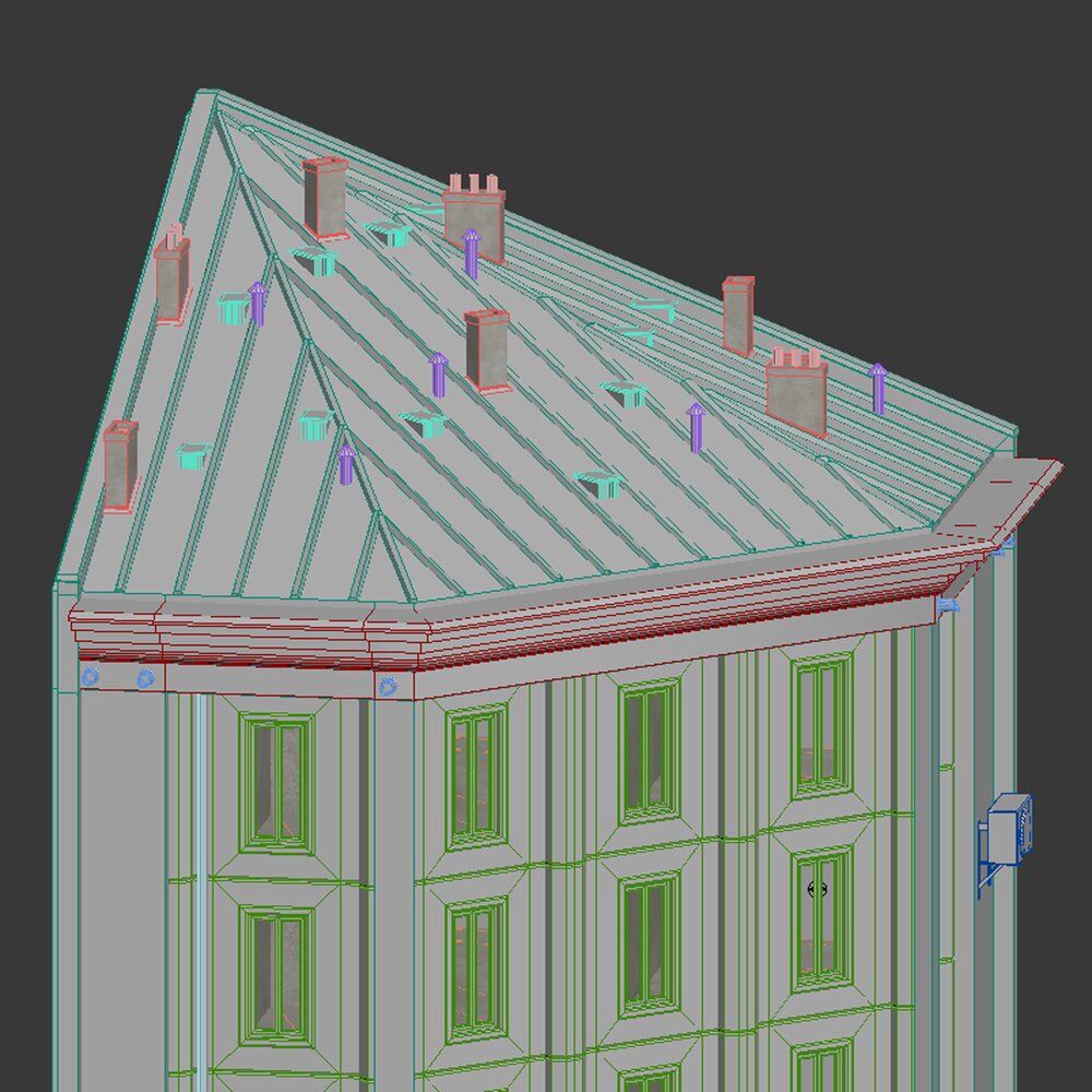Octagonal Building Facade 3D 모델 - 다운로드 건축물 on 3DModels.org