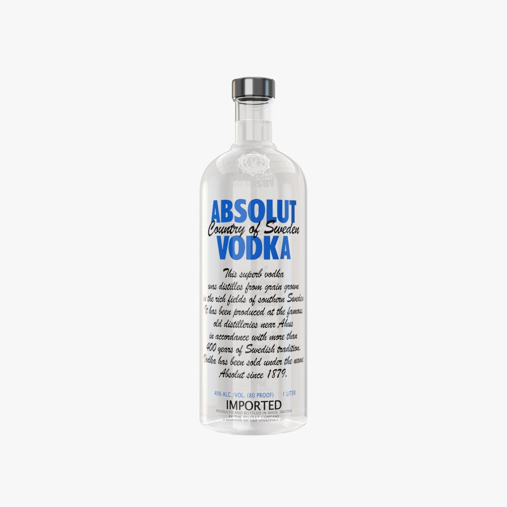 Absolut Vodka Bottle 3D model - Download Bottles, Cans on 3DModels.org