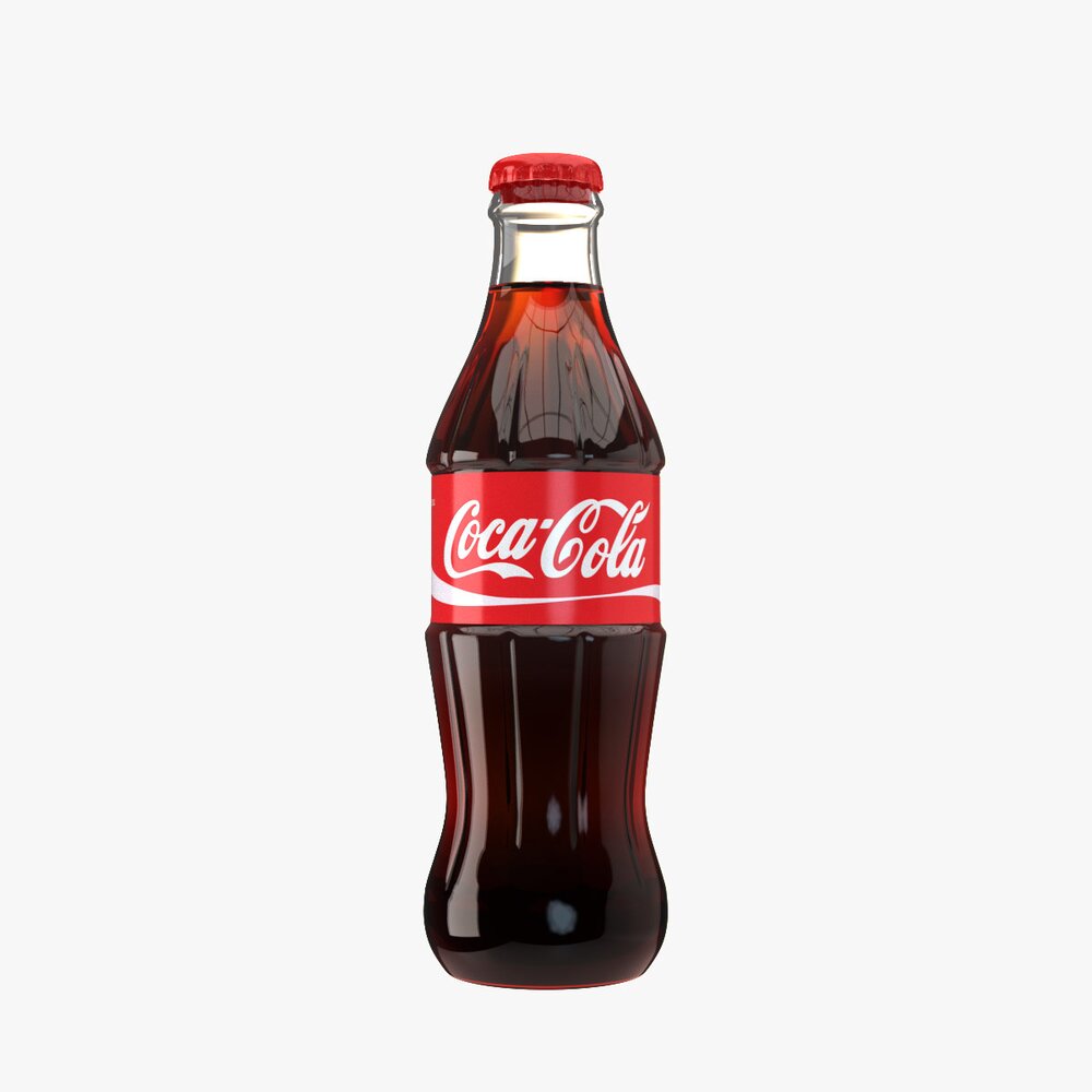 Coca Cola Drink Glass Bottle 3D model - Download Bottles, Cans on ...