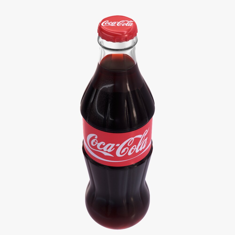 Coca Cola Drink Glass Bottle 3D model - Download Bottles, Cans on ...