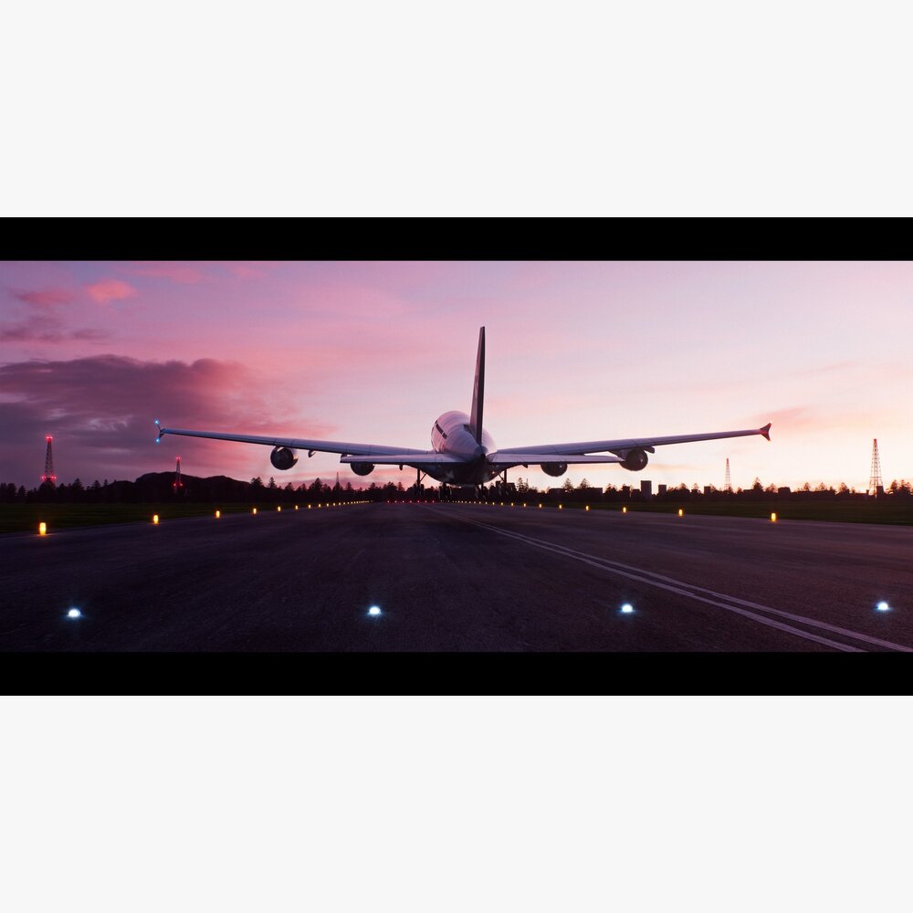 Airplane Landing Environment Airport Scene 3D model - Download Airliner ...