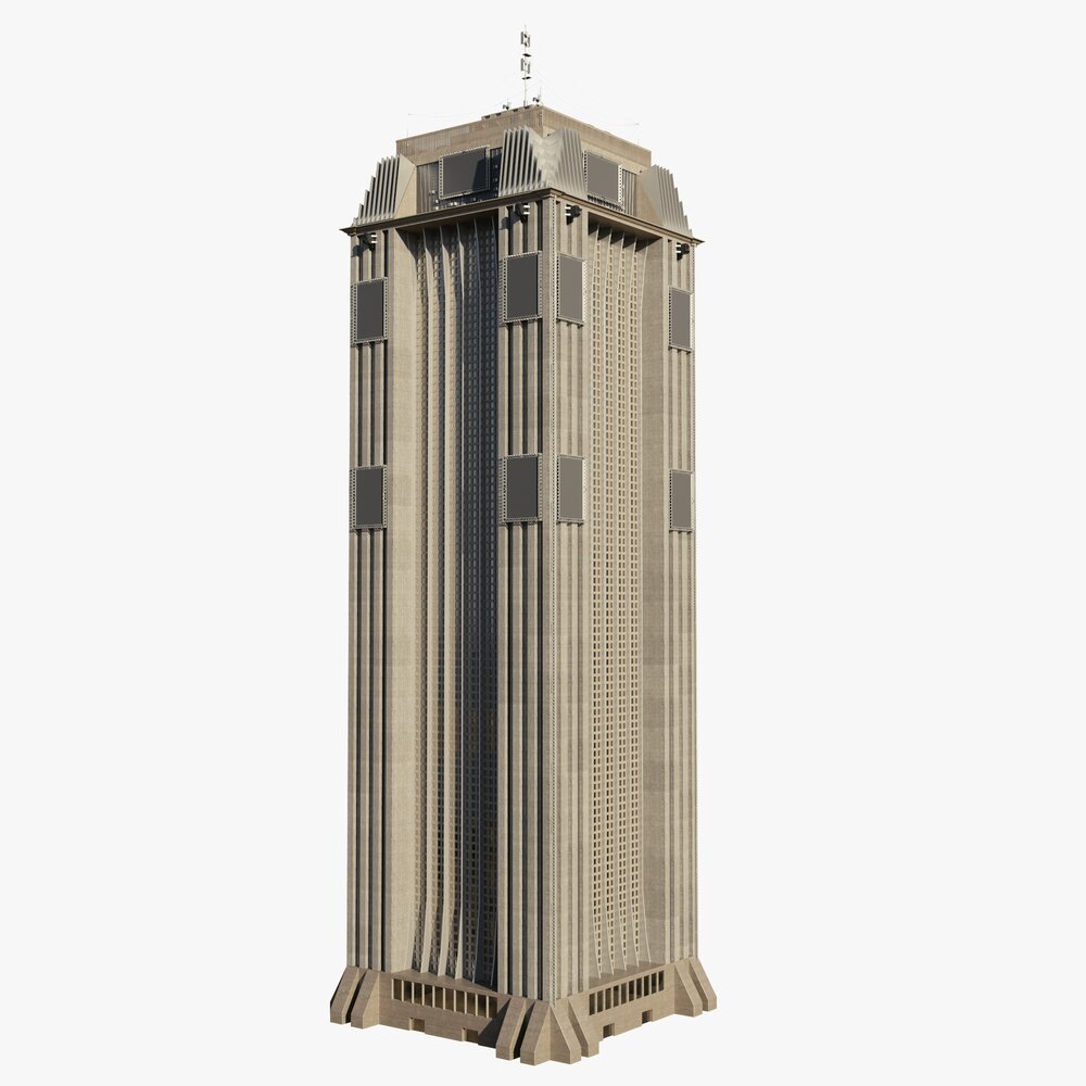 Art Deco Skyscraper Tower 3D 모델 - 다운로드 건축물 on 3DModels.org