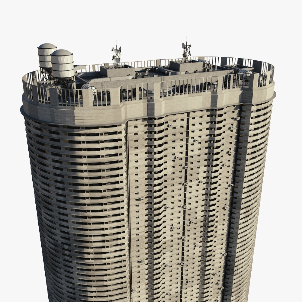 Twin Towers Futuristic Skyscraper Design 3D model - Download Buildings ...