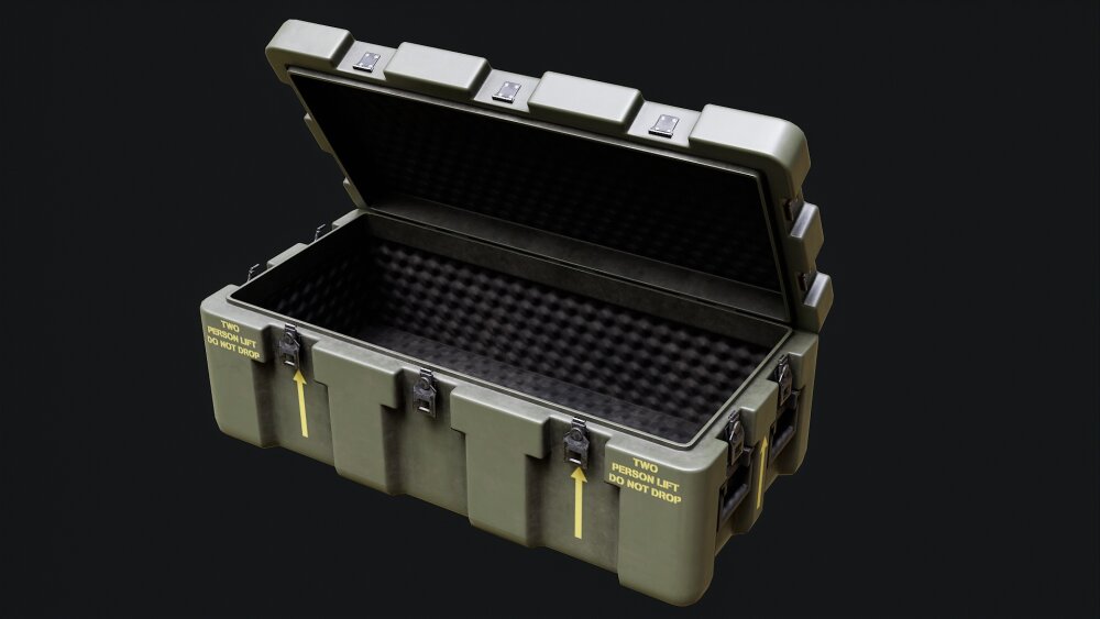 Heavy-duty Locking Military Crate with Foam Inserts 3D model - Download ...