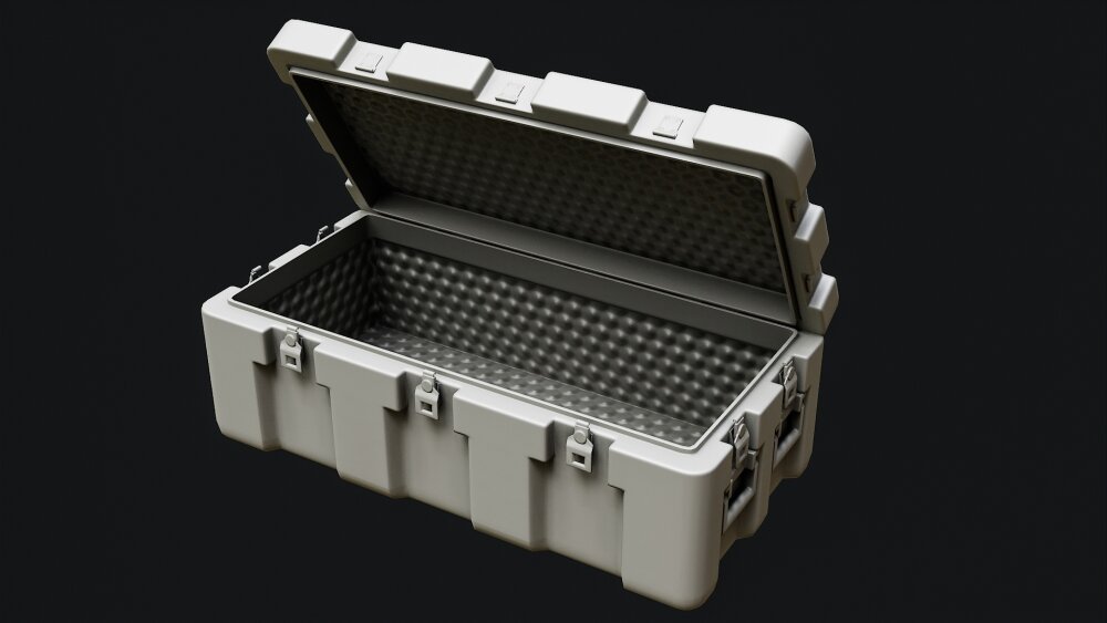 Heavy-duty Locking Military Crate with Foam Inserts 3D model - Download ...