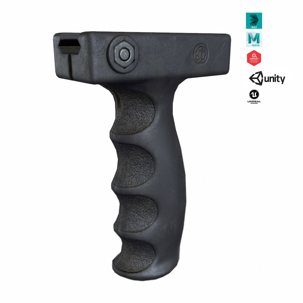 Vertical Foregrip Ergonomic 3D model - Download Weapon Attachments on ...