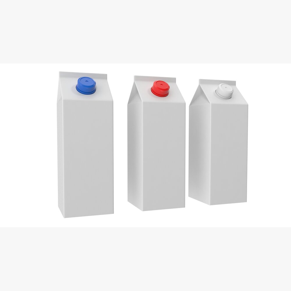 Carton Milk Box with Cap 3D model - Download Bottles, Cans on 3DModels.org