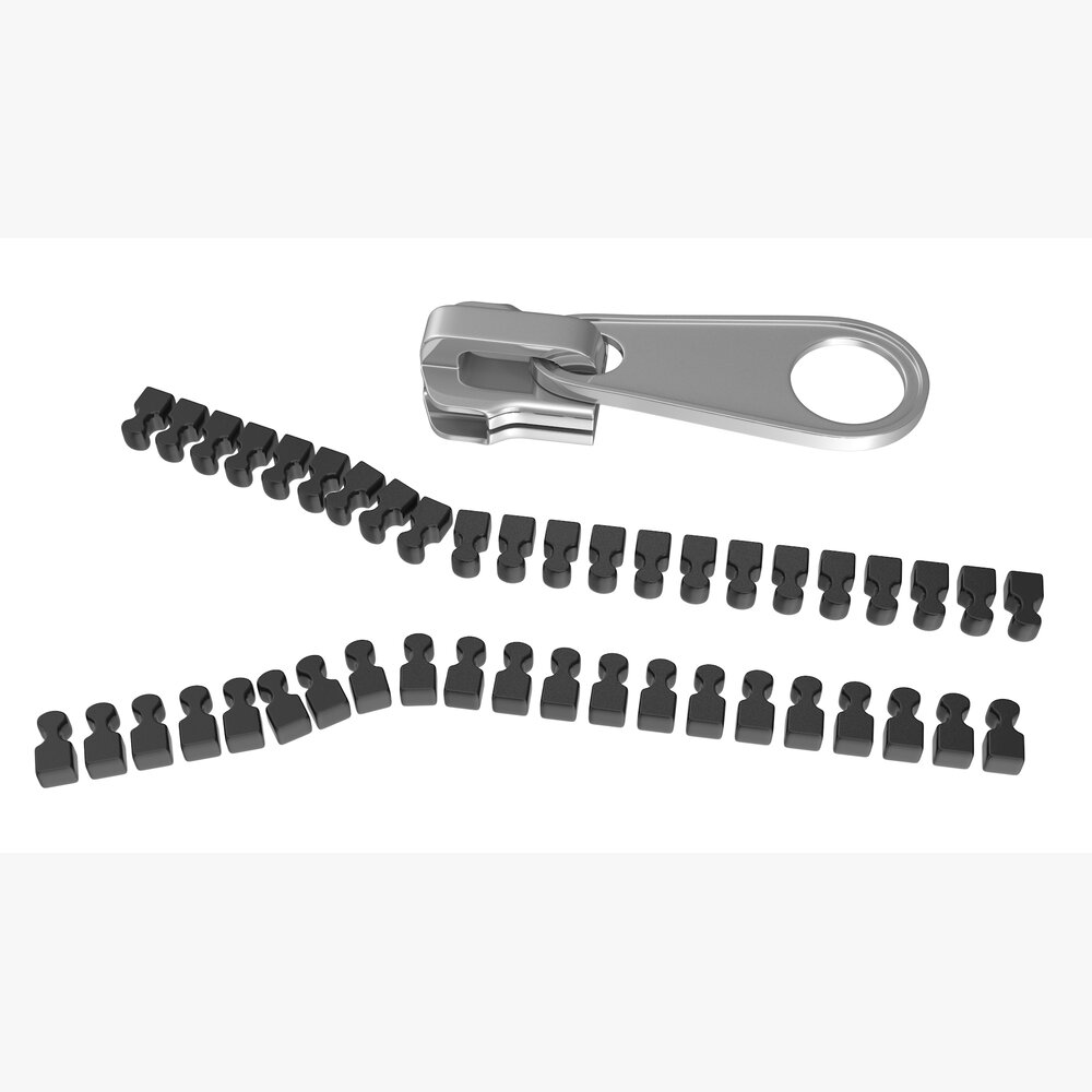 Zipper Open End Zip 3D model - Download Accessories on 3DModels.org