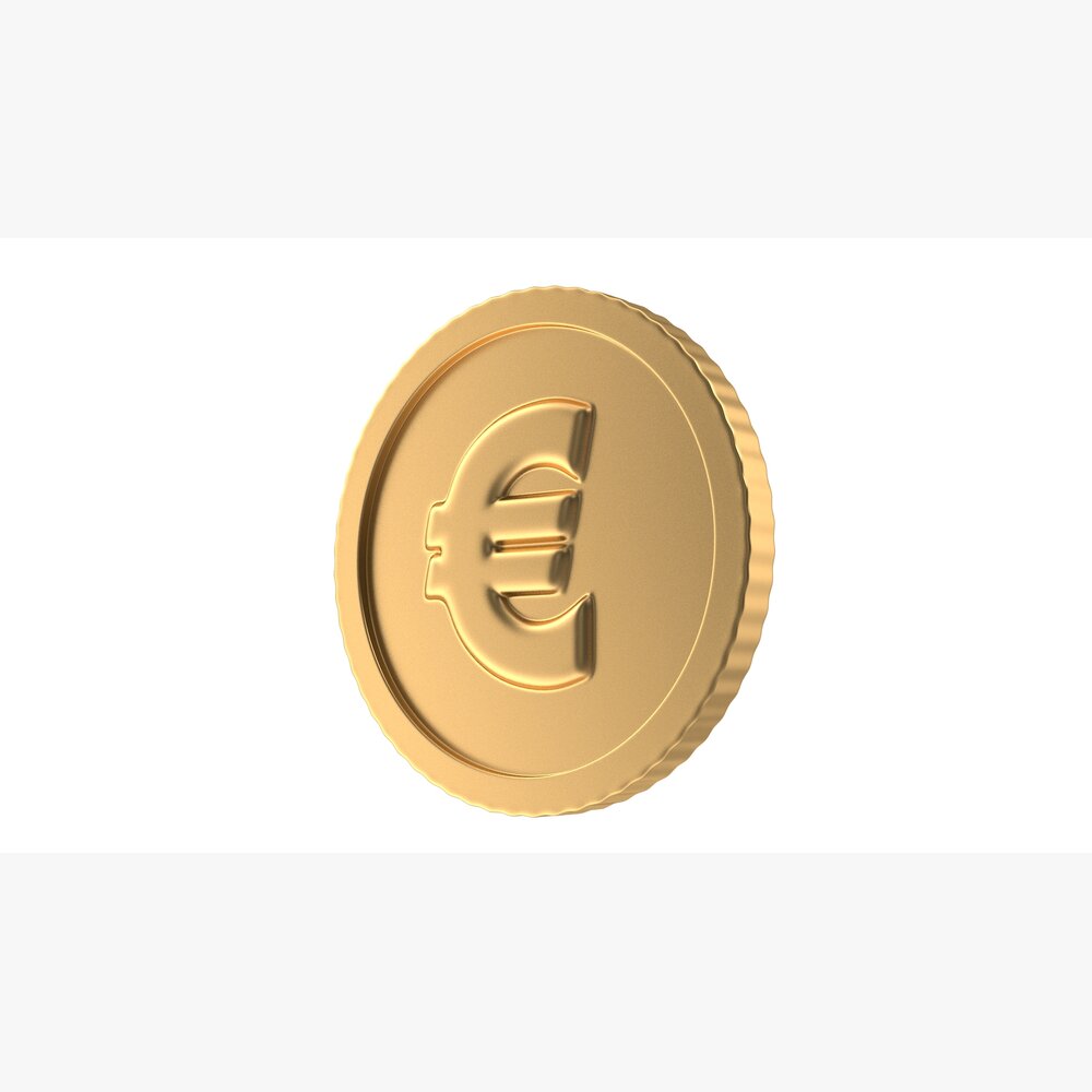 Gold Coin with Euro Symbol 3D model - Download Coins, Banknotes on ...