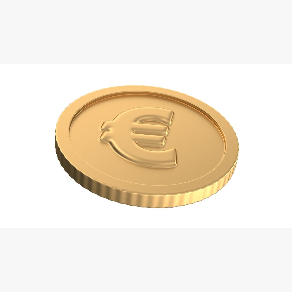 Gold Coin with Euro Symbol 3D model - Download Coins, Banknotes on ...
