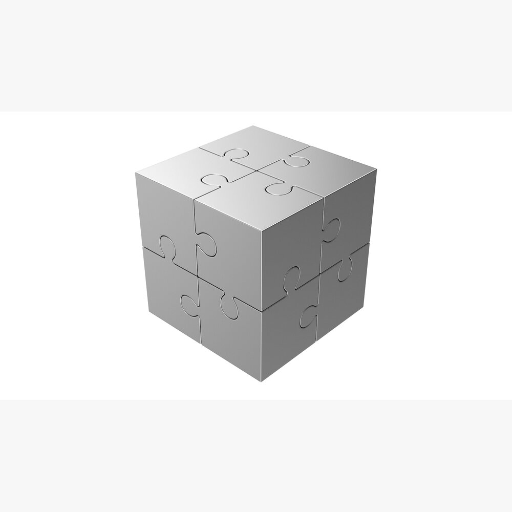 Cubo Rompecabezas Colorido Con Piezas Entrelazadas Modelo 3D ...