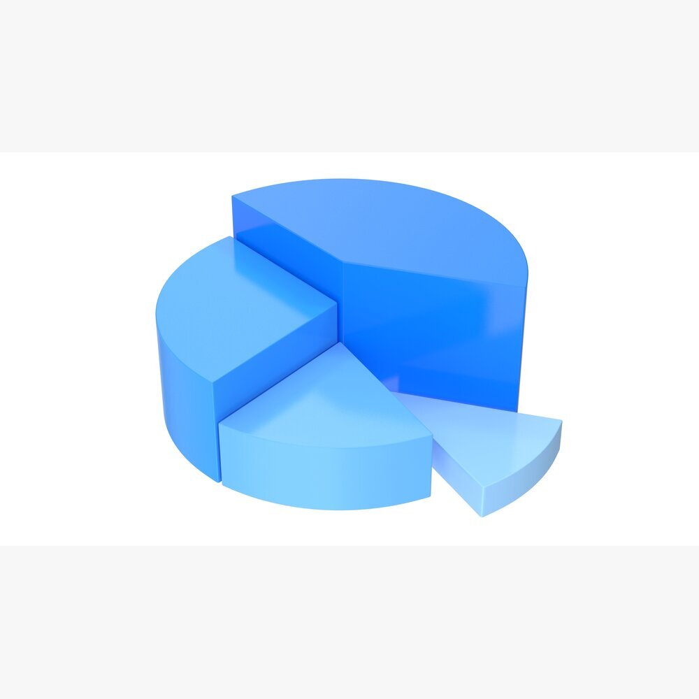 Pie Graph Blue Color 3D model - Download Symbols on 3DModels.org