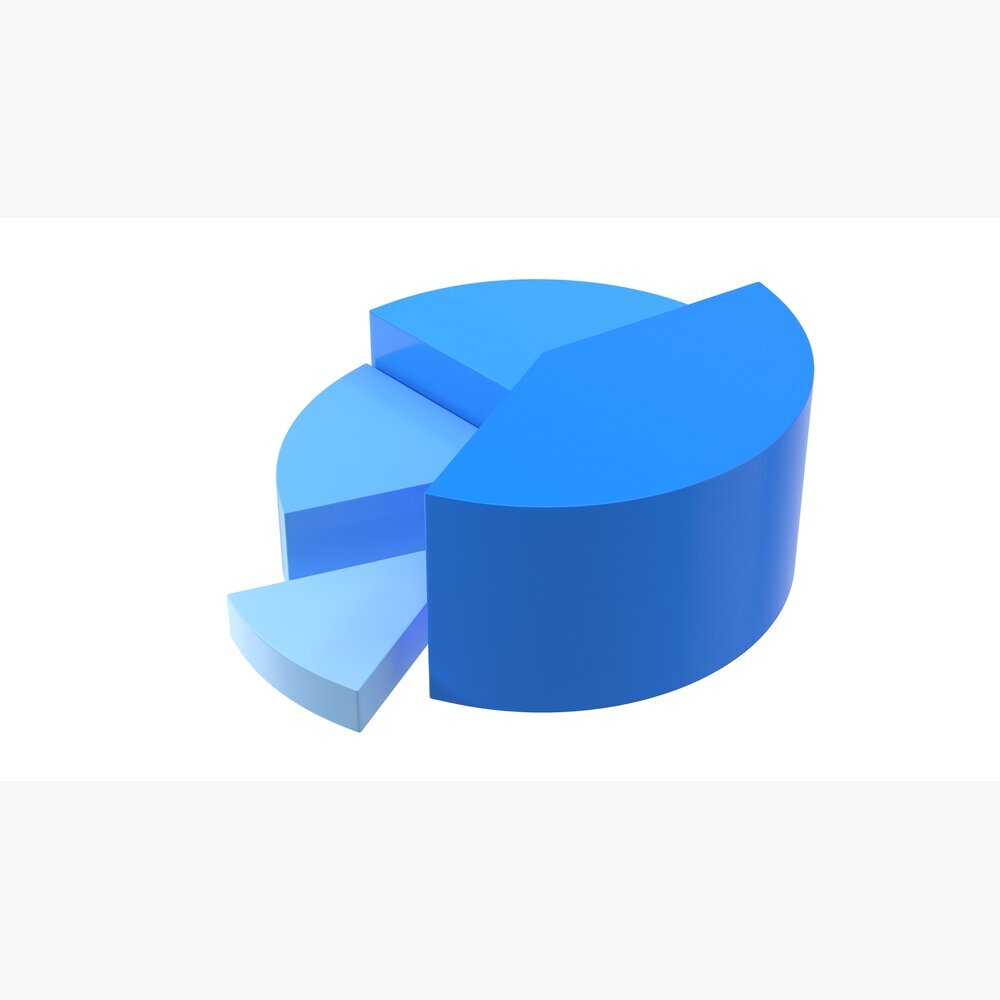 Pie Graph Blue Color 3D model - Download Symbols on 3DModels.org