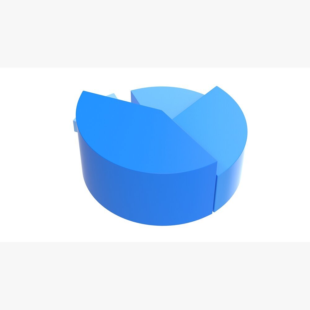 Pie Graph Blue Color 3D model - Download Symbols on 3DModels.org