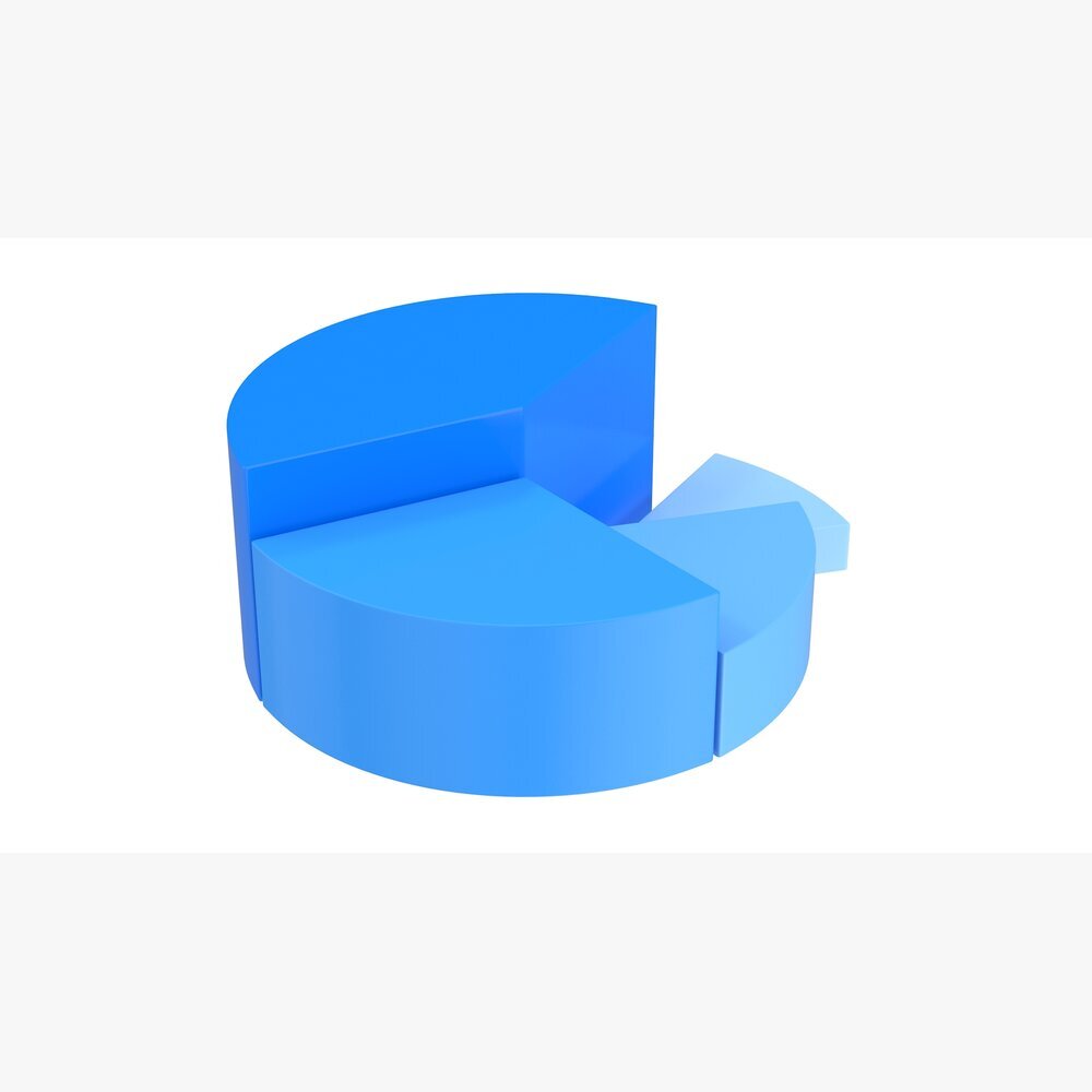 Pie Graph Blue Color 3D model - Download Symbols on 3DModels.org