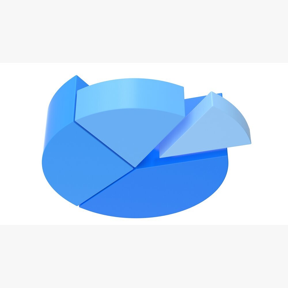 Pie Graph Blue Color 3D model - Download Symbols on 3DModels.org
