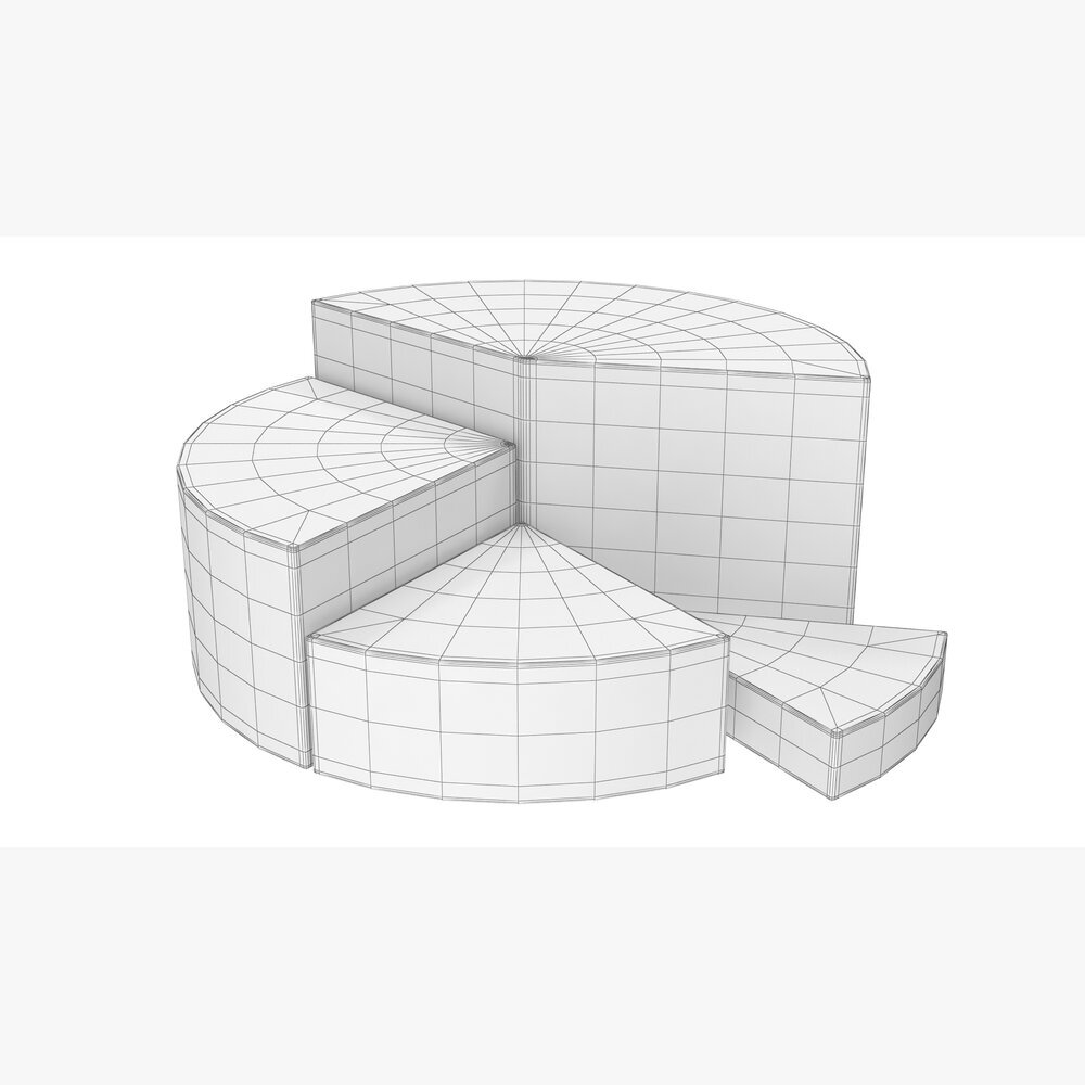 Pie Graph Blue Color 3D model - Download Symbols on 3DModels.org