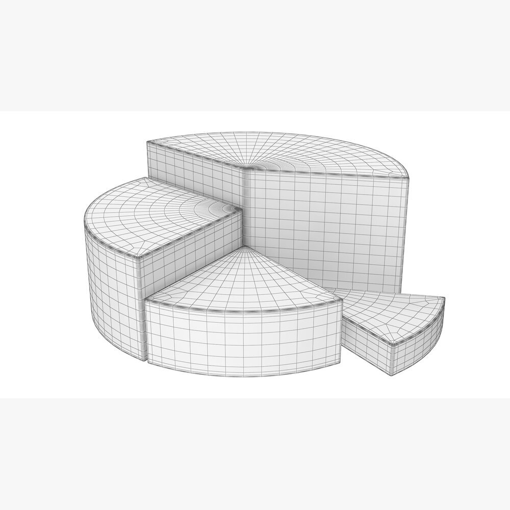 Pie Graph Blue Color 3D model - Download Symbols on 3DModels.org
