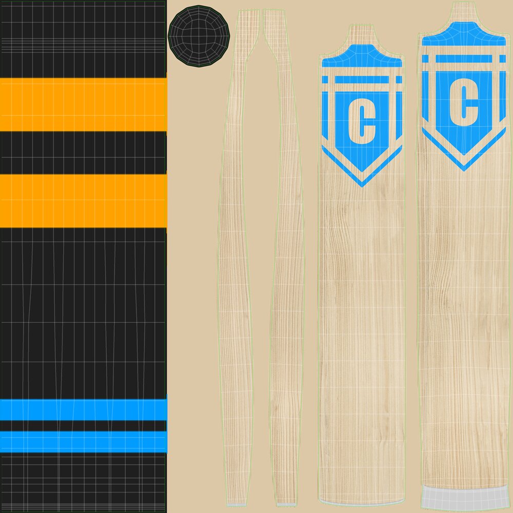 Cricket Bat 3D model - Download Sports Equipment on 3DModels.org