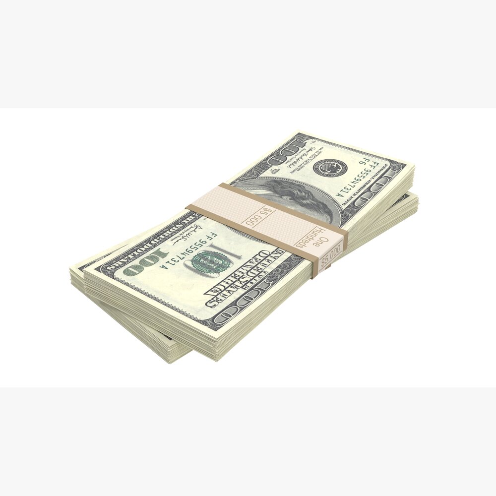 100 Dollar Bills Stack 3D model - Download Coins, Banknotes on 3DModels.org