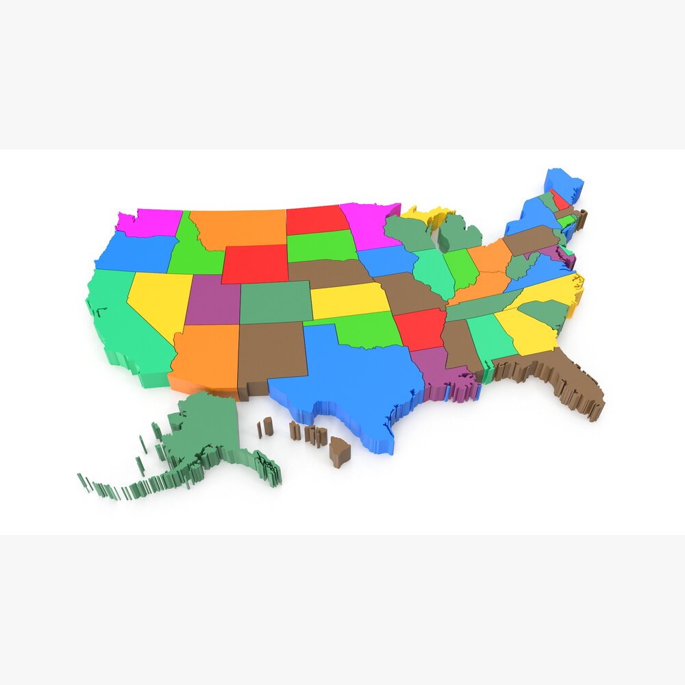 Map Of Usa 3D model - Download Hobbies on 3DModels.org
