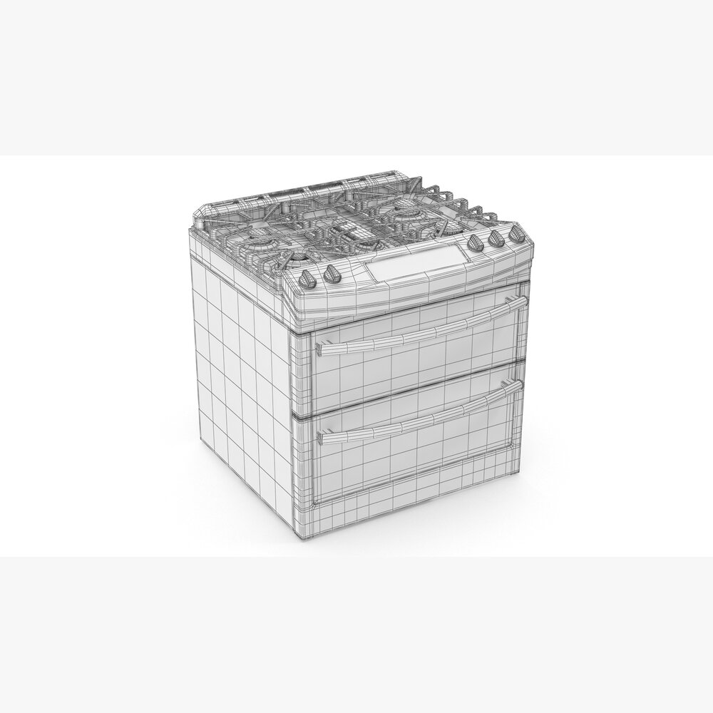 Oven Gas Range 3D model - Download Appliances on 3DModels.org