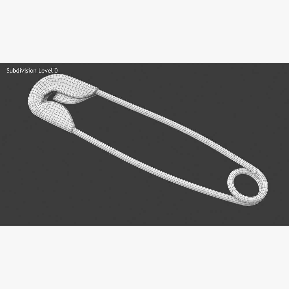 Safety Pin Closed 3D model - Download Tools on 3DModels.org