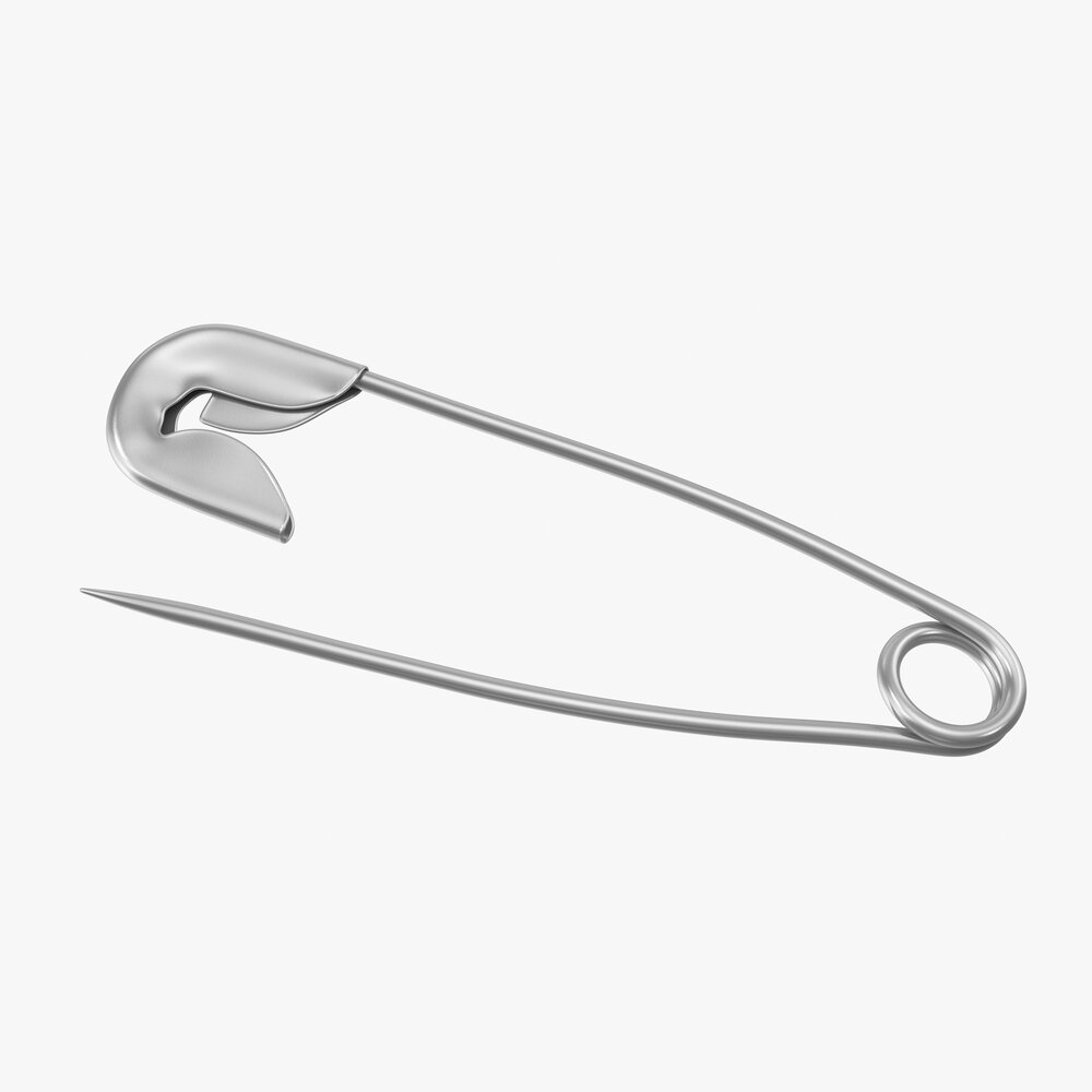 Safety Pin Open 3D model - Download Tools on 3DModels.org
